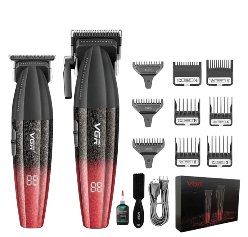 COMBO BARBER V640 RED CLIPPER + TRIMMER - VGR – Tienda del Barbero